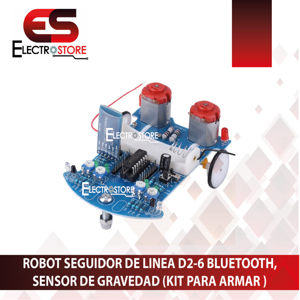 KIT PARA ARMAR D2-6 CARRO SEGUIDOR DE LINEA CON BLUETOOTH - Electrostore